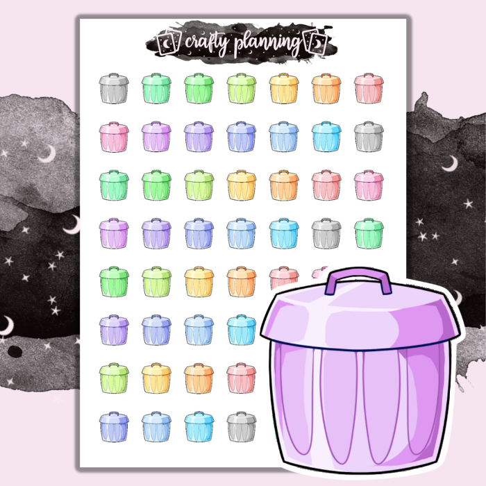 Pastel Bins - Mini Sticker Sheet – Crafty Planning Shop