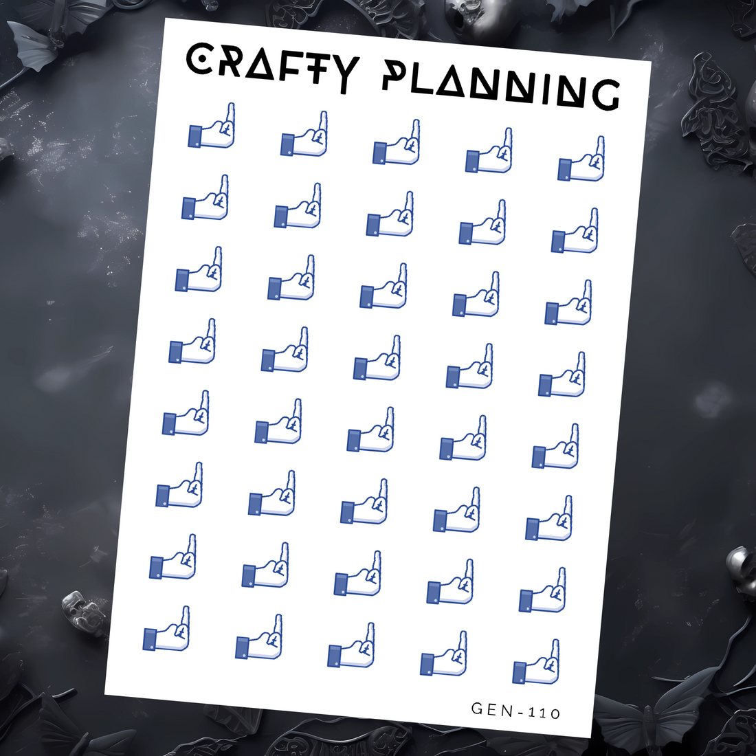 Middle Finger - Mini Sticker Sheet – Crafty Planning Shop