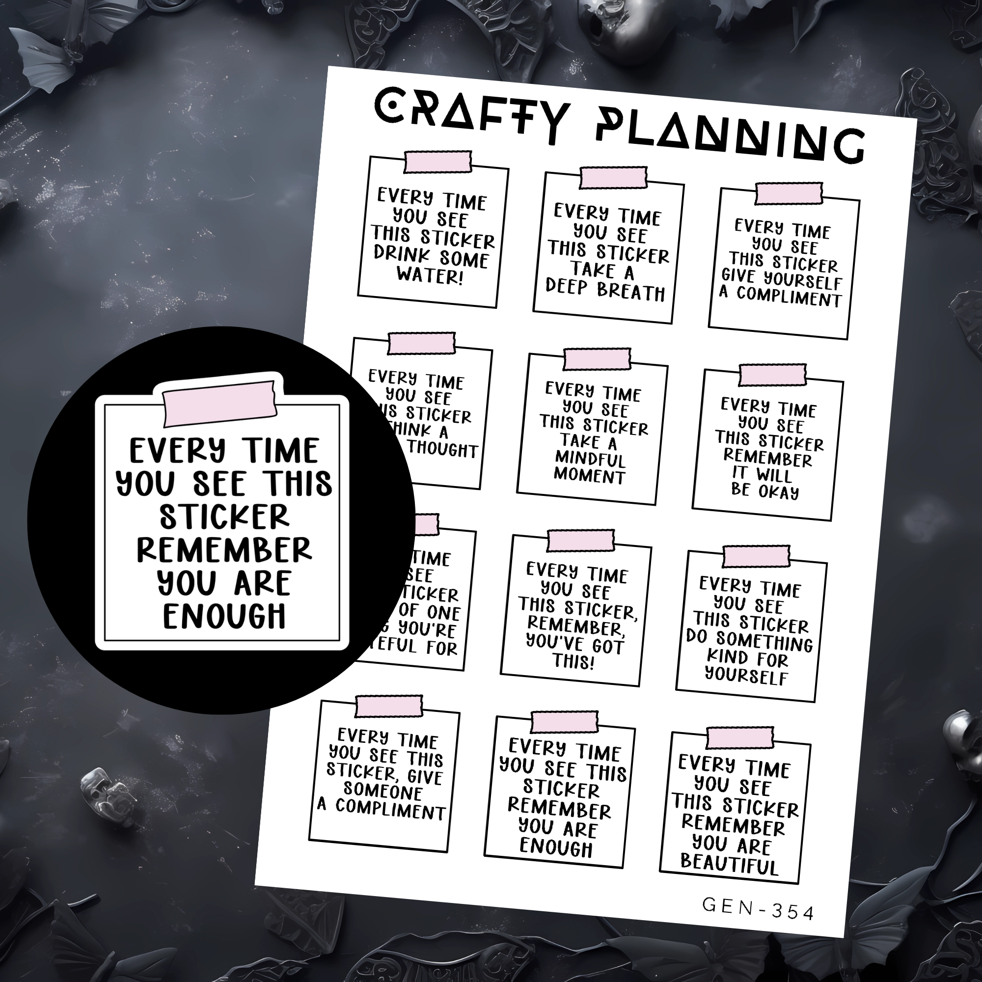 Positivity Sticky Notes - Mini Sticker Sheet – Crafty Planning Shop