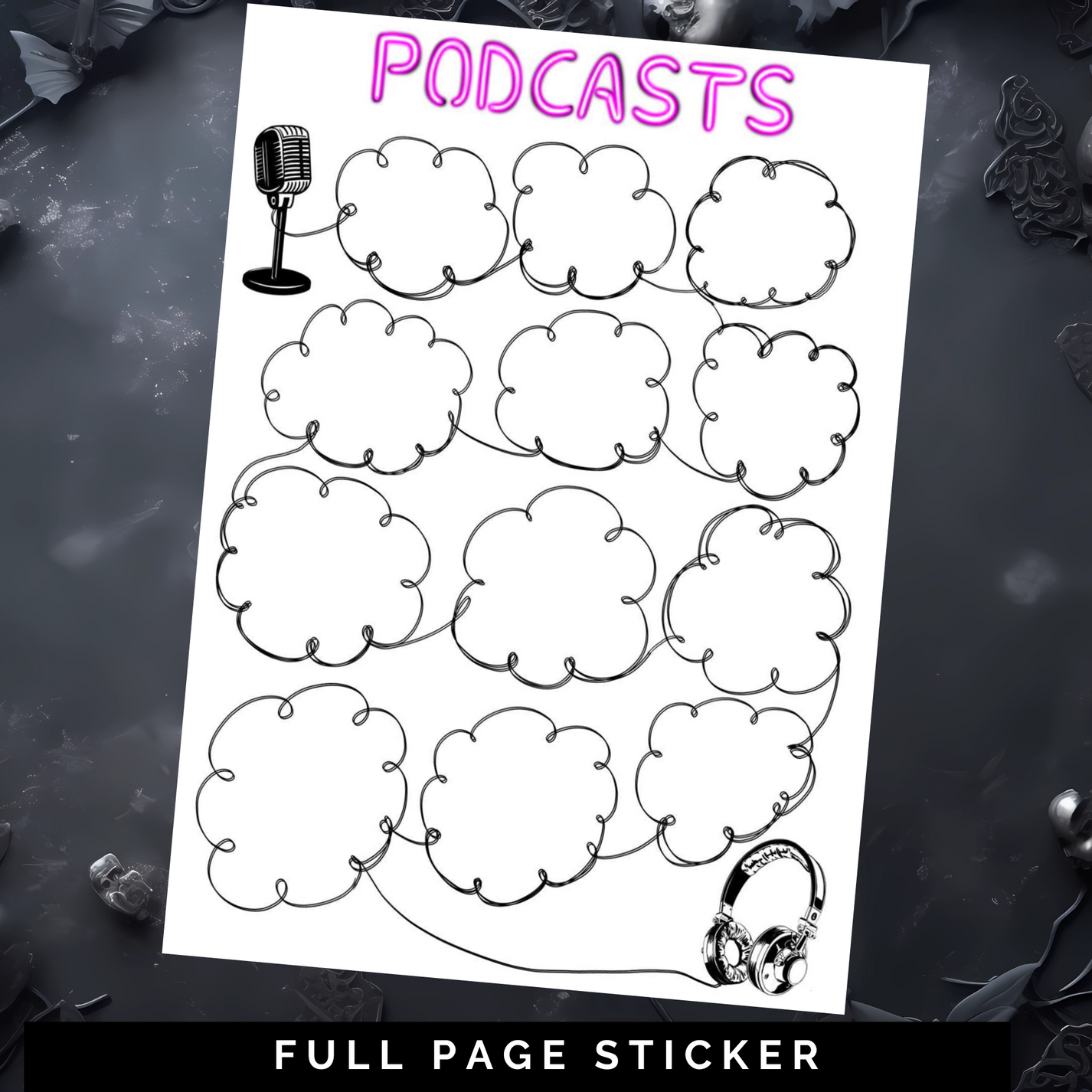 Podcast Tracker - Full Page Sticker – Crafty Planning Shop